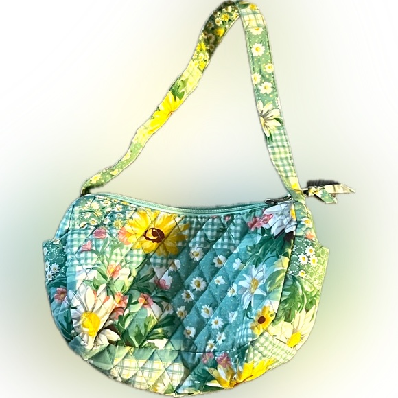 Vintage | Bags | Small Quilted Cottage Core Sunflower Daisy Mint Green ...